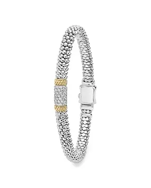 Lagos 18k Gold And Sterling Silver Diamond Lux Bracelet