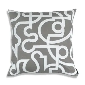 LILI ALESSANDRA Geo Square Pillow - Light Gray/white