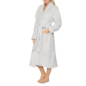 Barefoot Dreams Heathered Robe Ocean White