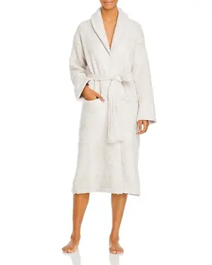 Barefoot Dreams Heathered Robe - Stone/white