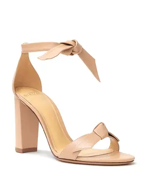 ALEXANDRE BIRMAN Clarita Ankle-tie Block Heel Sandals - Nude