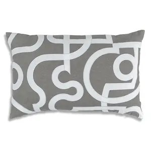 LILI ALESSANDRA Geo Small Rectangle Pillow - Light Gray/white