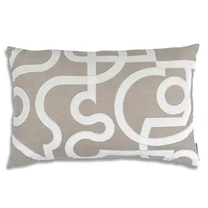 LILI ALESSANDRA Geo Small Rectangle Pillow - Raffia/white