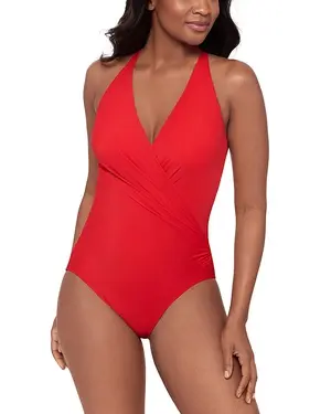 Miraclesuit Rock Solid Wrapsody One-piece Swimsuit - Poppy