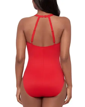 Miraclesuit Rock Solid Wrapsody One-piece Swimsuit - Poppy