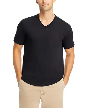 John Varvatos Slub V-neck Tee - Black