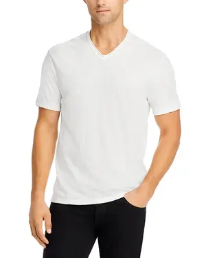 John Varvatos Slub V-neck Tee - Salt
