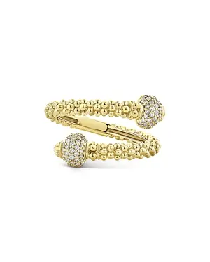 Lagos 18k Yellow Bypass Ring With Diamonds - Gold