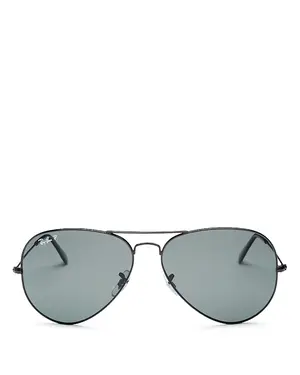 Ray-ban Polarized Brow Bar Aviator Sunglasses Black/black Polarized