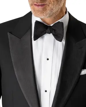 Eton Slim Fit Long Sleeve Pleated Bib Cotton Tuxedo Shirt - White