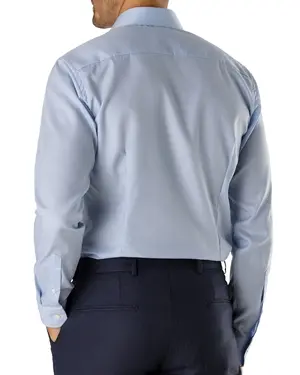 Eton Micro Houndstooth Dress Shirt - Light Blue