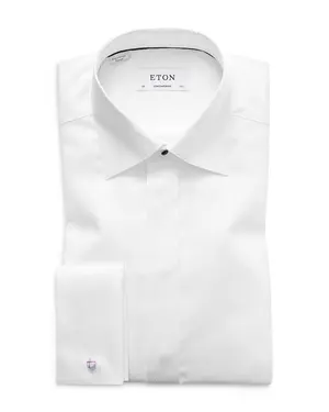 Eton Contemporary Fit Diamond Weave Tuxedo Shirt