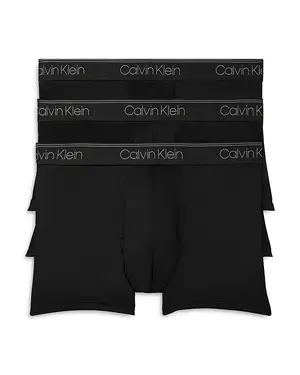 Calvin Klein Microfiber Stretch Wicking Low Rise Boxer Briefs, Pack Of 3 - Black