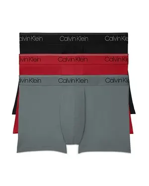 Calvin Klein Microfiber Stretch Wicking Low Rise Boxer Briefs, Pack Of 3 - Black/red/grey