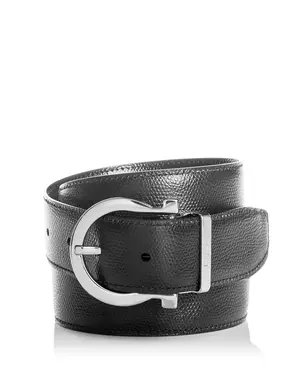 FERRAGAMO Gancini Reversible Leather Belt - Black/brown