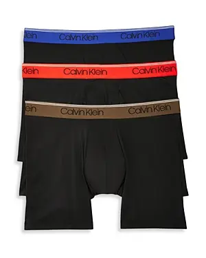 Calvin Klein Microfiber Stretch Wicking Boxer Briefs, Pack Of 3