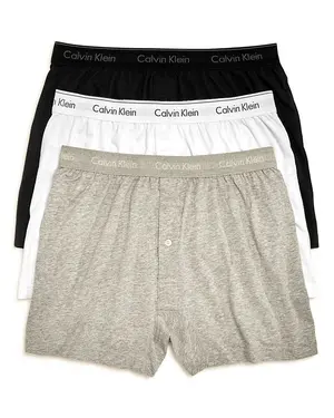 Calvin Klein Traditional Boxers, Pack Of 3 Black/white/gray