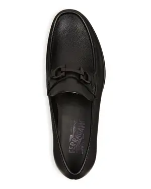 FERRAGAMO Gancini Crown Bit Leather Loafers