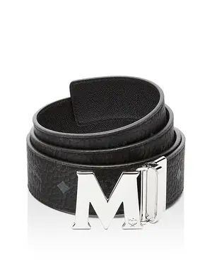 Mcm Claus Reversible Belt Black/silver