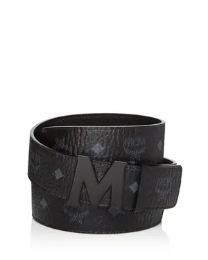 Mcm Reversible Signature Belt - Black