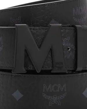 Mcm Reversible Signature Belt - Black