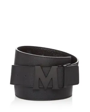 Mcm Reversible Signature Belt - Black