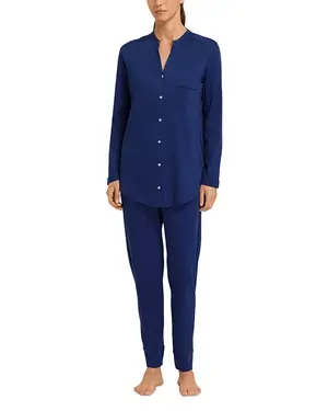Hanro Pure Essence Pajama Set Deep Indigo
