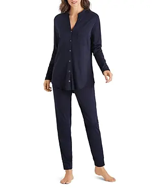 Hanro Pure Essence Pajama Set Major Blue
