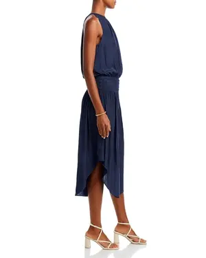 Ramy Brook Audrey Sleeveless Halter Midi Dress - Navy
