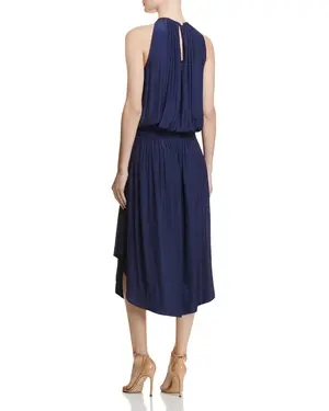 Ramy Brook Audrey Sleeveless Halter Midi Dress - Navy