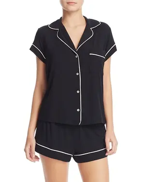 Eberjey Gisele Shortie Short Set - Black/sorbet