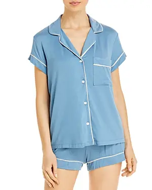Eberjey Gisele Shortie Short Set Blue Shadow/blush