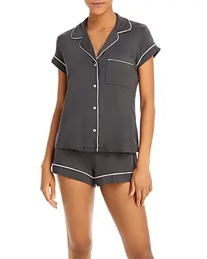 Eberjey Gisele Shortie Short Set Graphite/sorbet