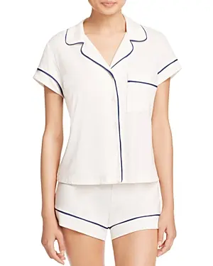 Eberjey Gisele Shortie Short Set Ivory/navy