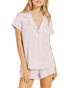Eberjey Gisele Shortie Short Set Lilac/ivory