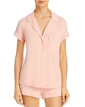 Eberjey Gisele Shortie Short Set Melocoton/ivory