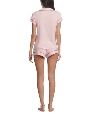 Eberjey Gisele Shortie Set - Pale Pink/fig