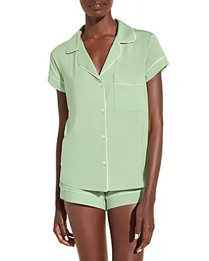 Eberjey Gisele Shortie Short Set Pistachio / Ivory