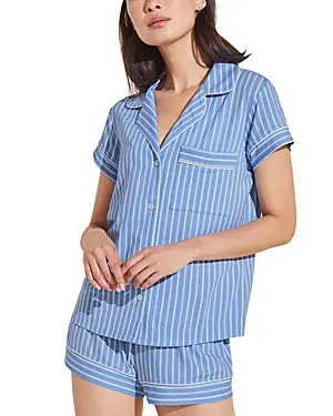 Eberjey Gisele Shortie Short Set Nordic Stripes