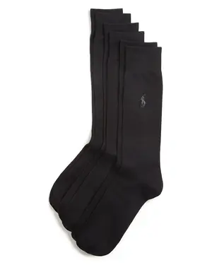 Polo Ralph Lauren Solid Dress Socks Pack Of 3 - Black
