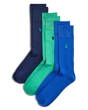 Polo Ralph Lauren Polo Ralph Lauren Solid Dress Socks - Pack Of 3 Blue
