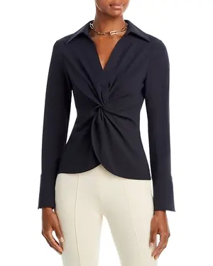 Cinq À Sept Mckenna Twist-front Top - Black