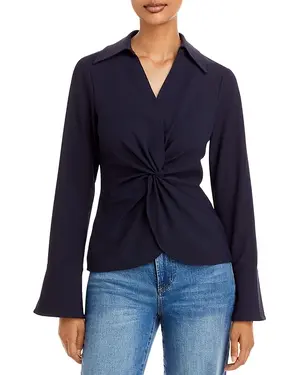 Cinq À Sept Mckenna Twist-front Top - Navy