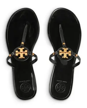 Tory Burch Mini Miller Jelly Thong Sandals - Black/gold