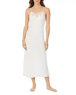 Eileen West Sleeveless Satin Nightgown - Winter White