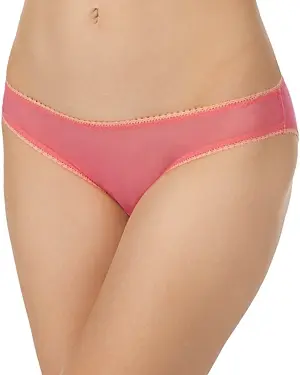 ON GOSSAMER Mesh Hip Bikini Azalea Pink