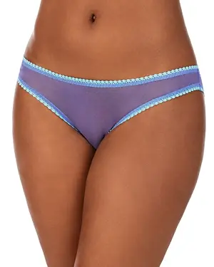ON GOSSAMER Mesh Hip Bikini Blue Iris