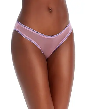 ON GOSSAMER Mesh Hip Bikini Cashmere Rose