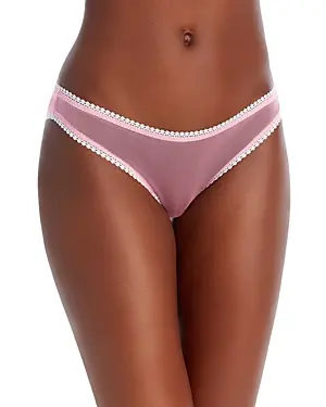ON GOSSAMER Mesh Hip Bikini Confetti Pink