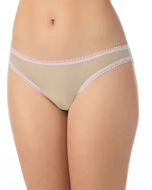 ON GOSSAMER Mesh Hip Bikini Dusted Lime